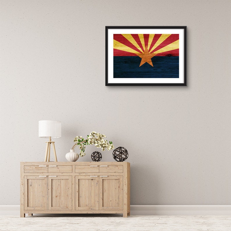 Rustic Arizona Canvas Flag Art Print - Etsy