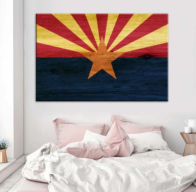Rustic Arizona Canvas Flag Art Print - Etsy