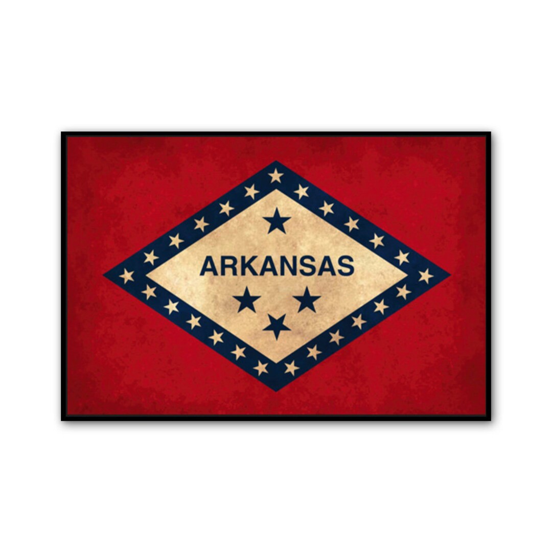 Distressed Arkansas Canvas Flag Art Print - Etsy