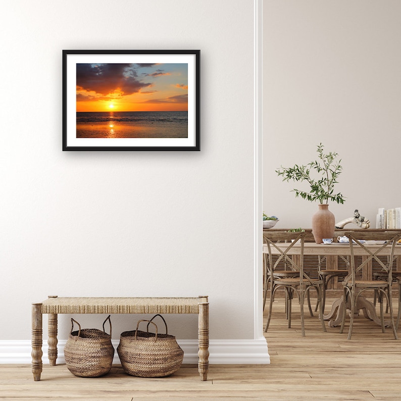 Ocean Sunset Over the Beach Canvas Wall Art Print - Etsy