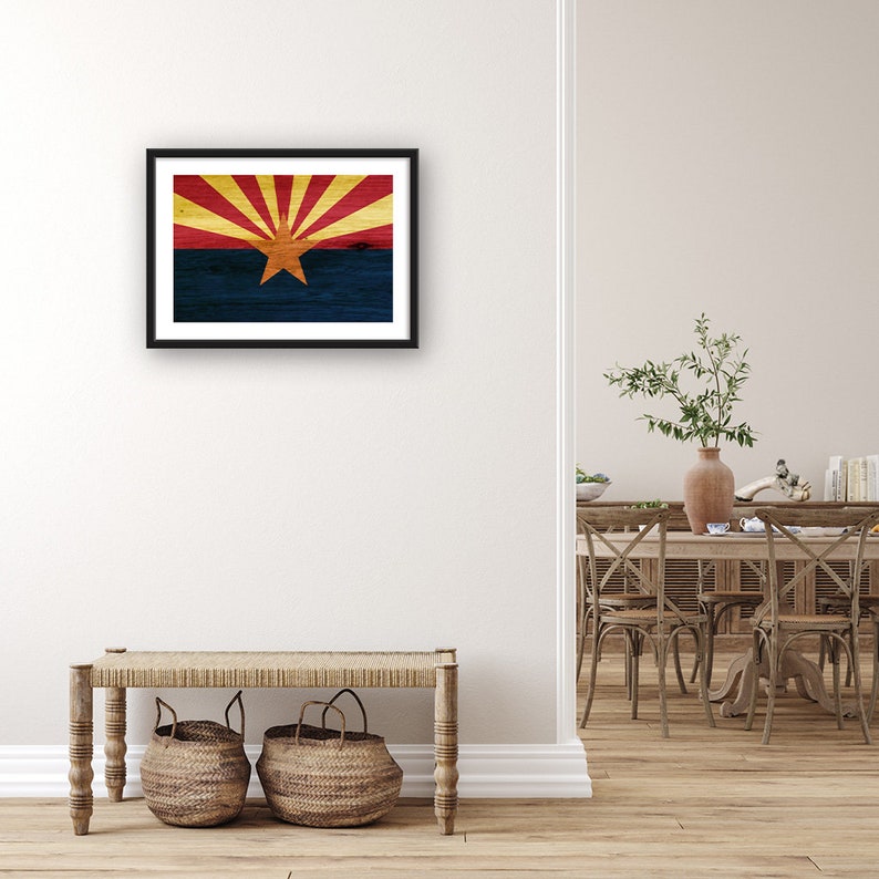 Rustic Arizona Canvas Flag Art Print - Etsy