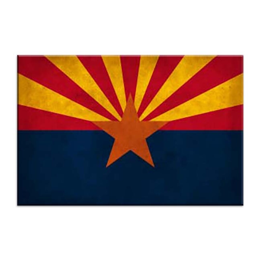 Distressed Arizona Canvas Flag Art Print - Etsy