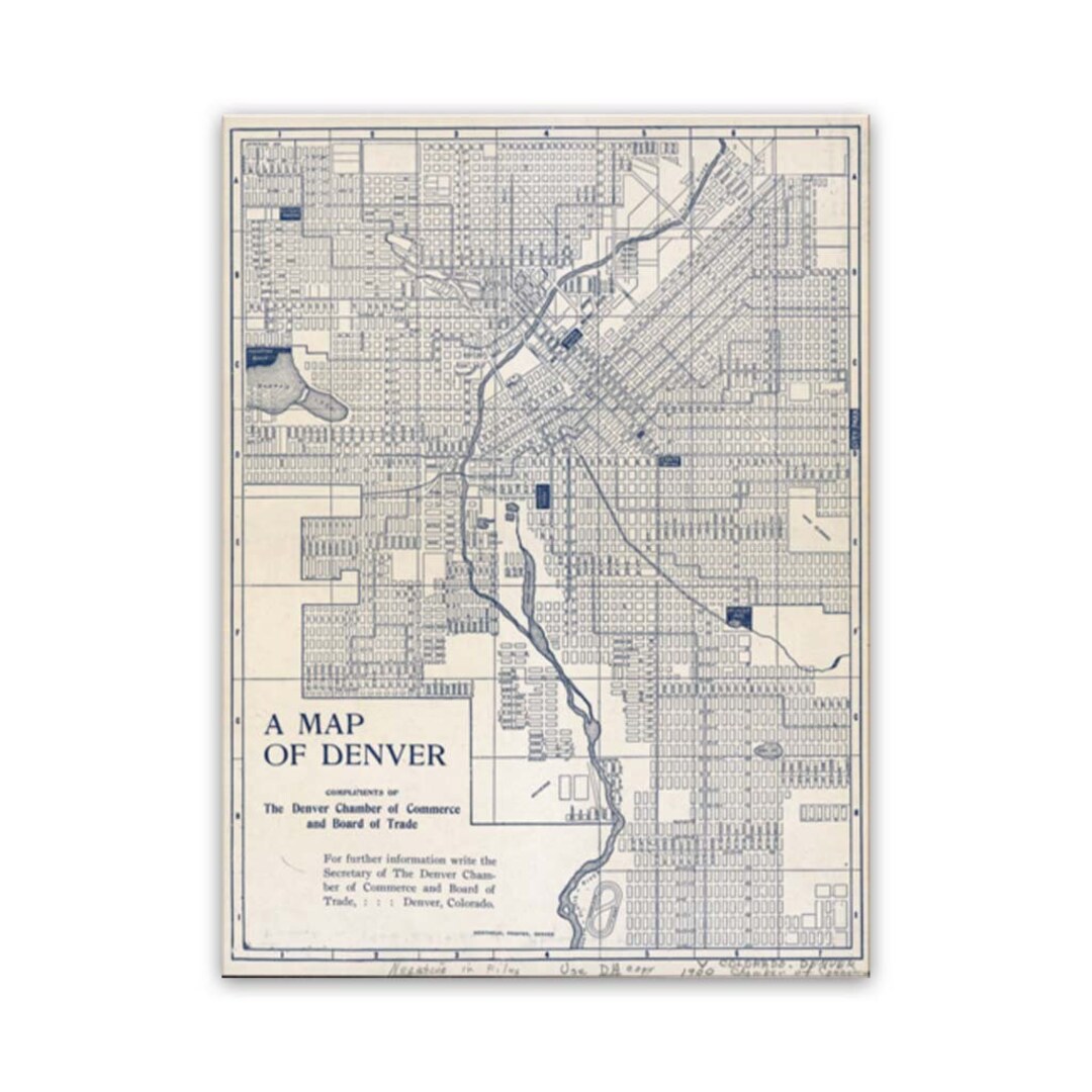 Old Denver Map Canvas Wall Art Print - Etsy
