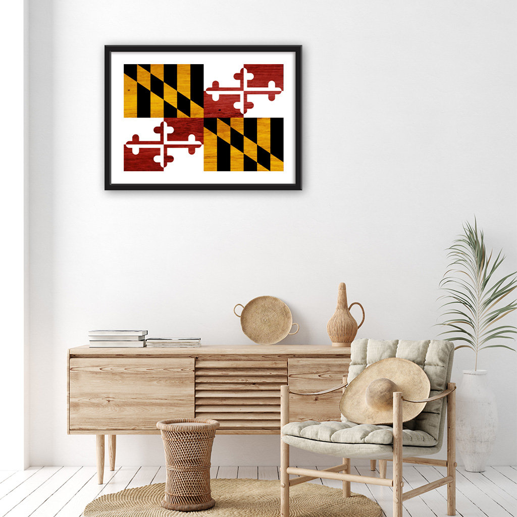 Rustic Maryland Canvas Flag Art Print - Etsy