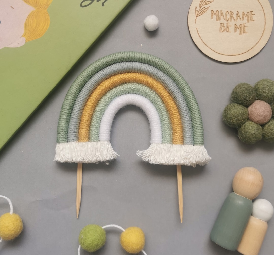 Boho Macrame Rainbow Cake Topper Party Decoration, Christening, Baby ...