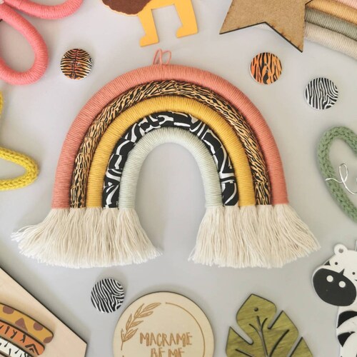 Art & Collectibles Macrame macrame rainbow wall hanging nursery decor ...