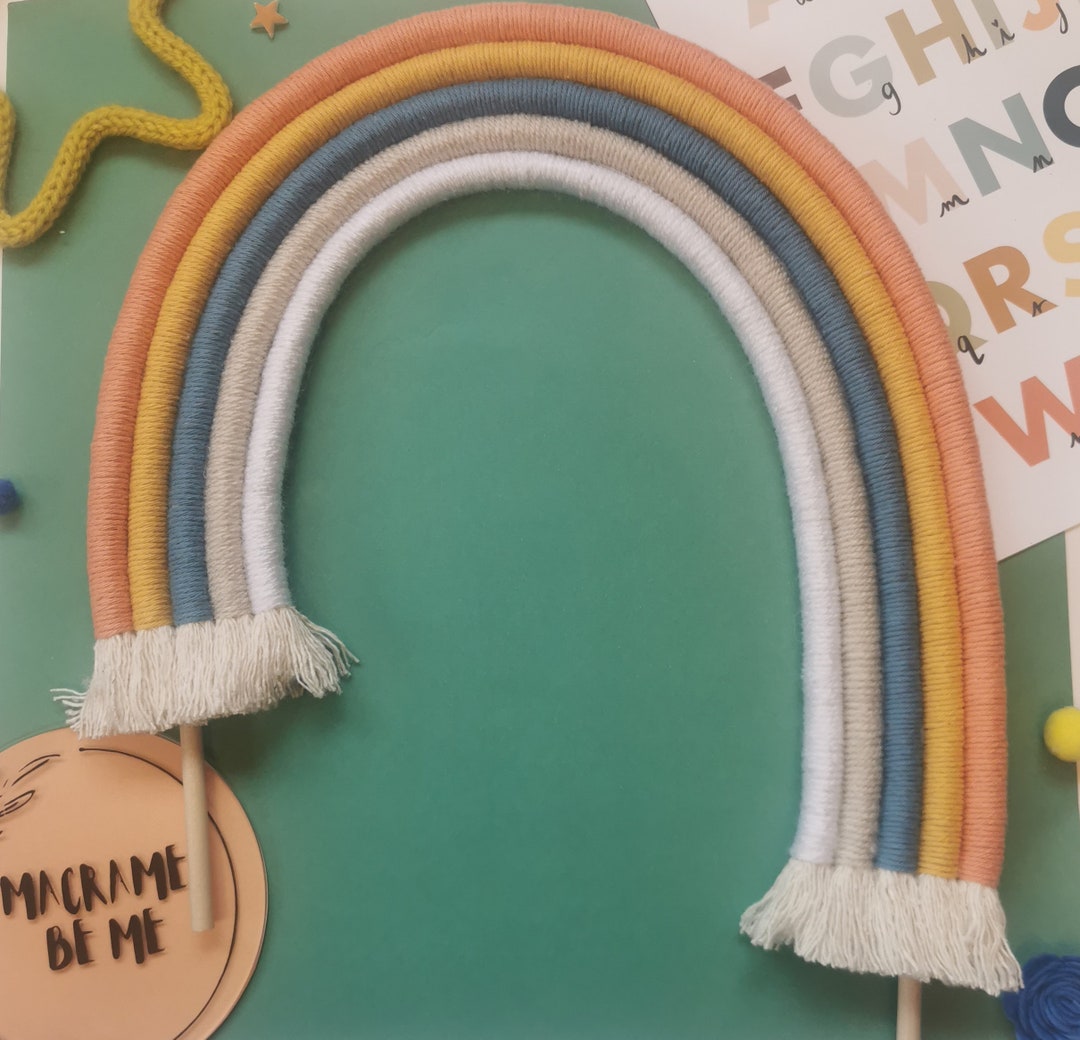Boho Macrame Rainbow Cake Topper Party Decoration, Christening, Baby ...
