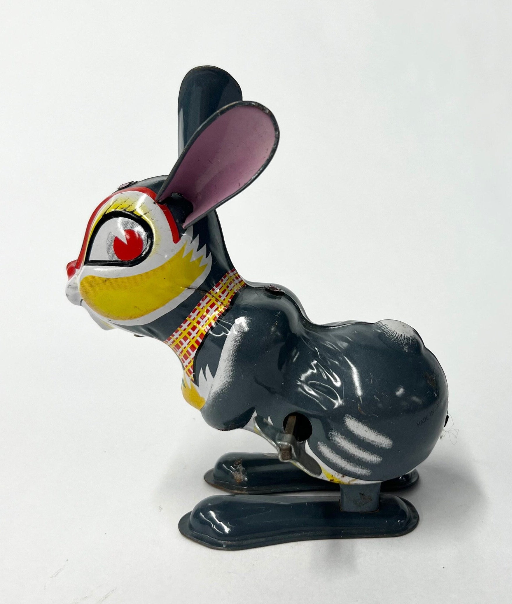 Mikuni Original Tin Litho Wind up Jumping Rabbit 1950s Easter Bunny Tin ...