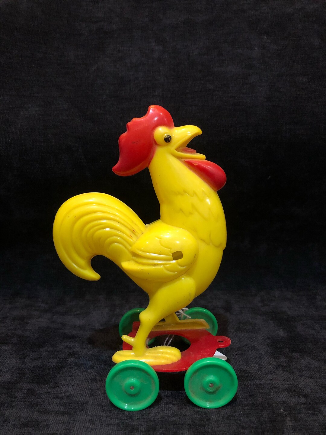 Rosen 1950'S Large Yellow Plastic Rooster on Wheels Vintage Easter - Etsy