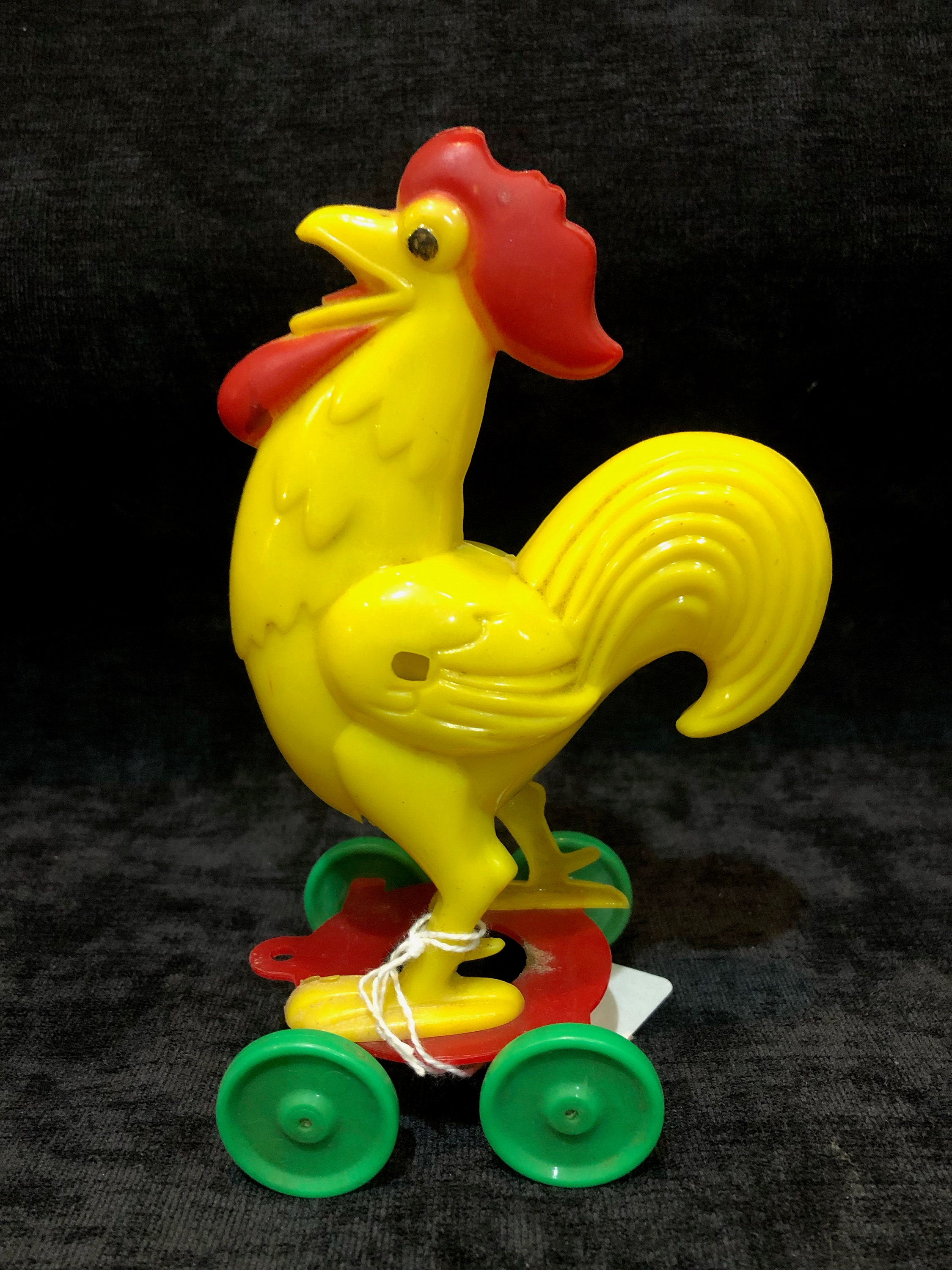 Rosen 1950'S Large Yellow Plastic Rooster on Wheels - Vintage Easter - Etsy