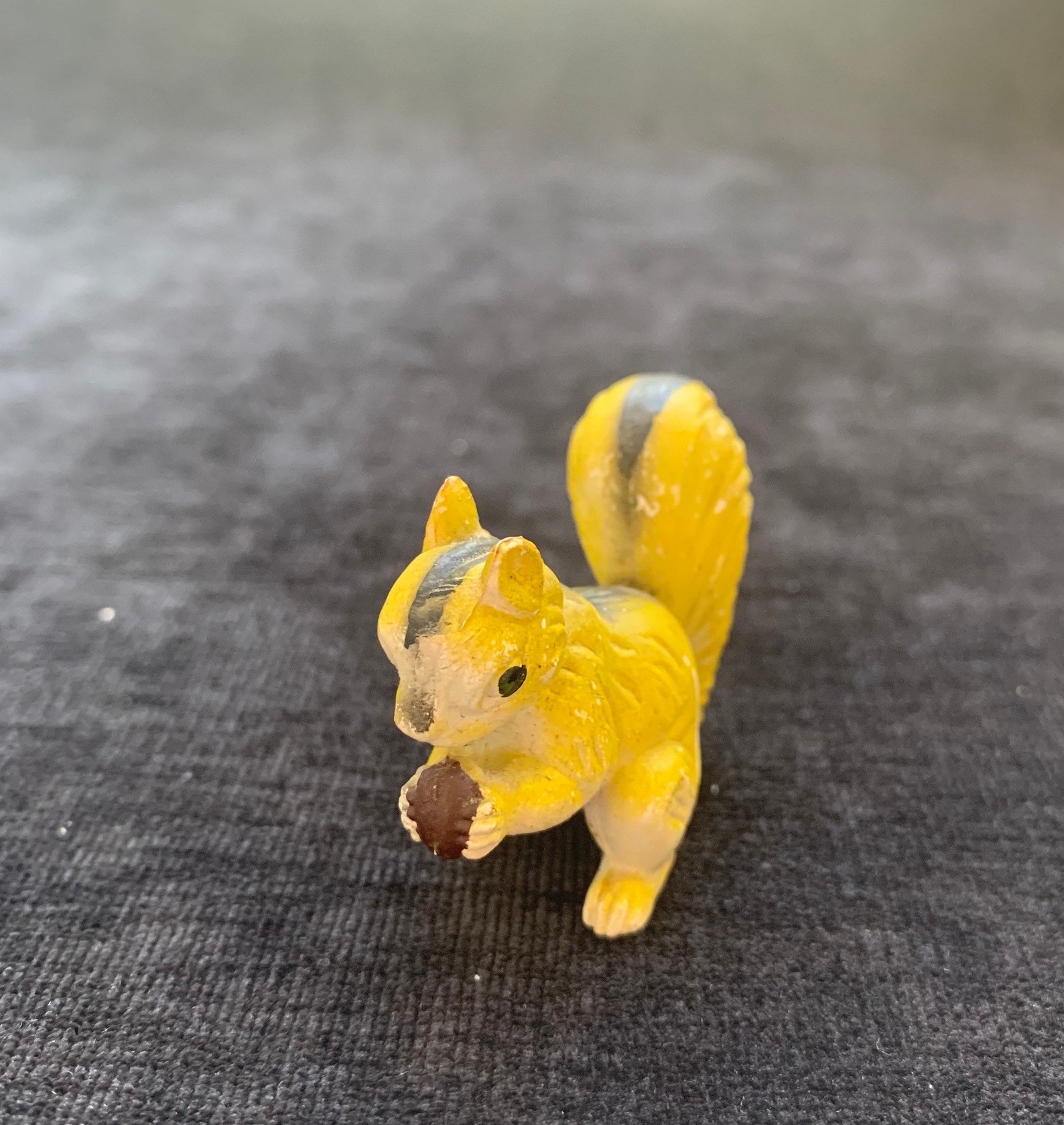 Vintage Plastic Squirrel with Acorn Figurine Toy Made in | Etsy