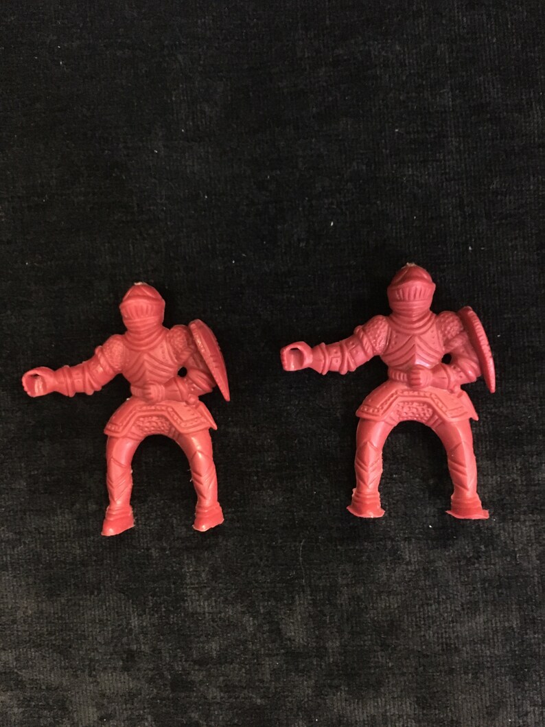 1960s Medieval Lido Knights Mounted Horses Black Red - Etsy