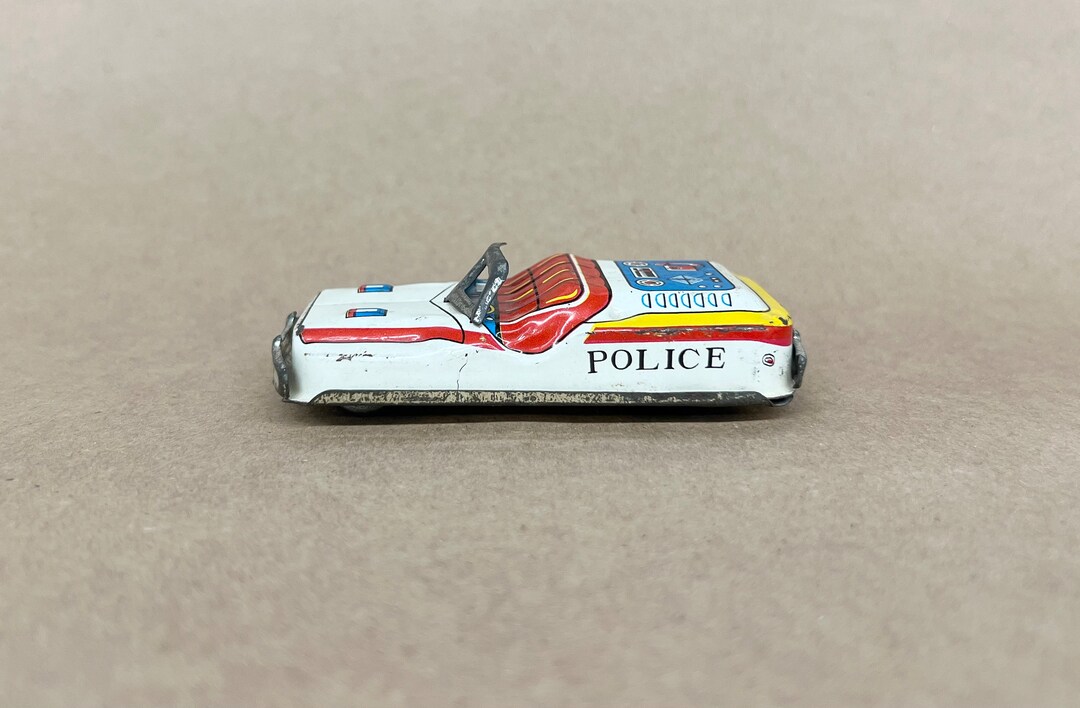 Tin Litho FRICTION Police Car Made in Japan 1950s Friction Sound Works ...