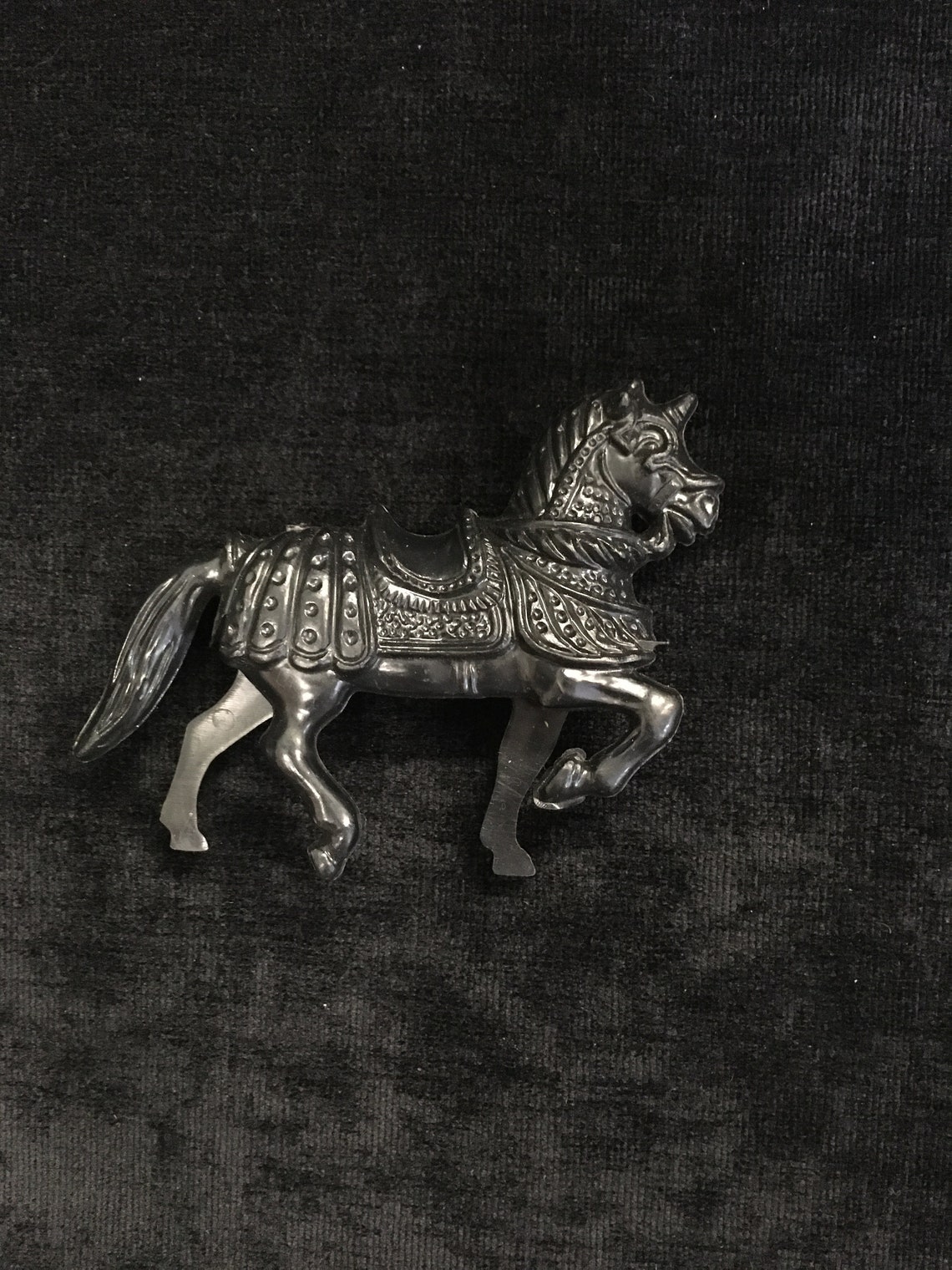 1960s Medieval Lido Knights Mounted Horses Black Red - Etsy