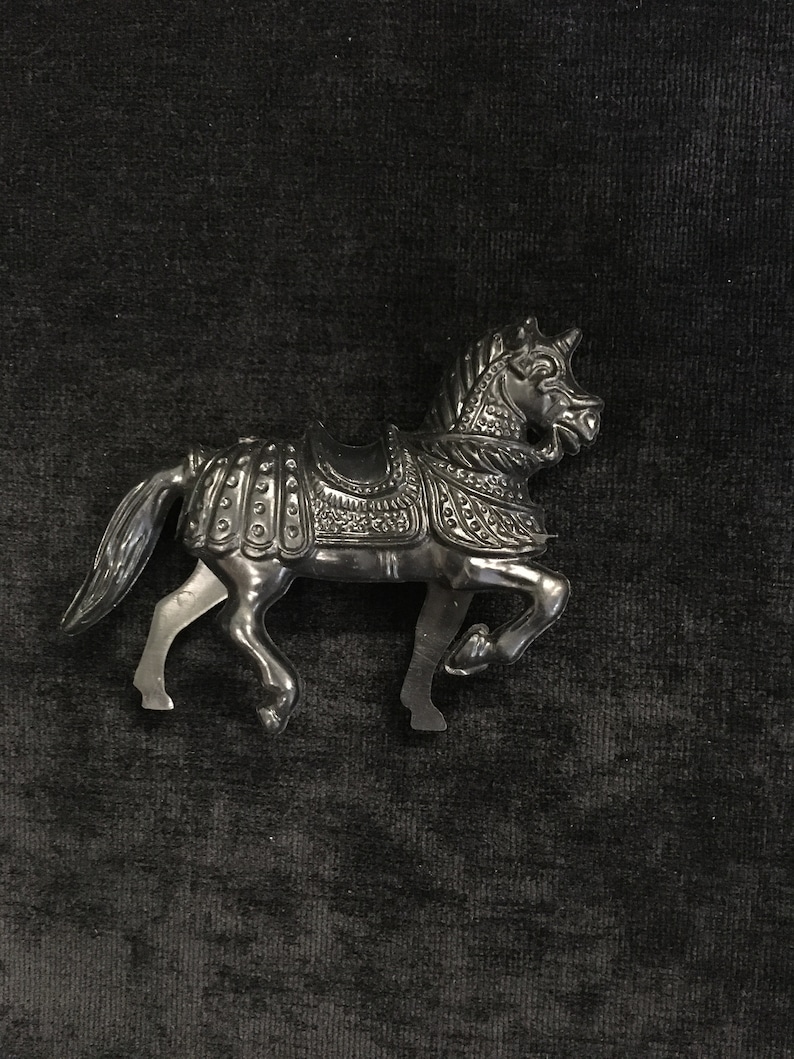 1960s Medieval Lido Knights Mounted Horses Black Red - Etsy