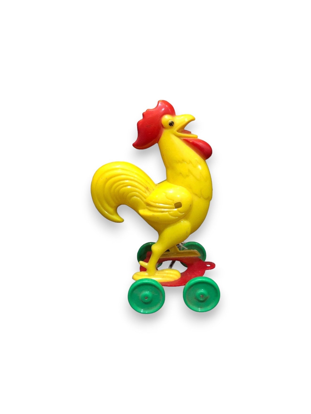 Rosen 1950'S Large Yellow Plastic Rooster on Wheels - Vintage Easter - Etsy