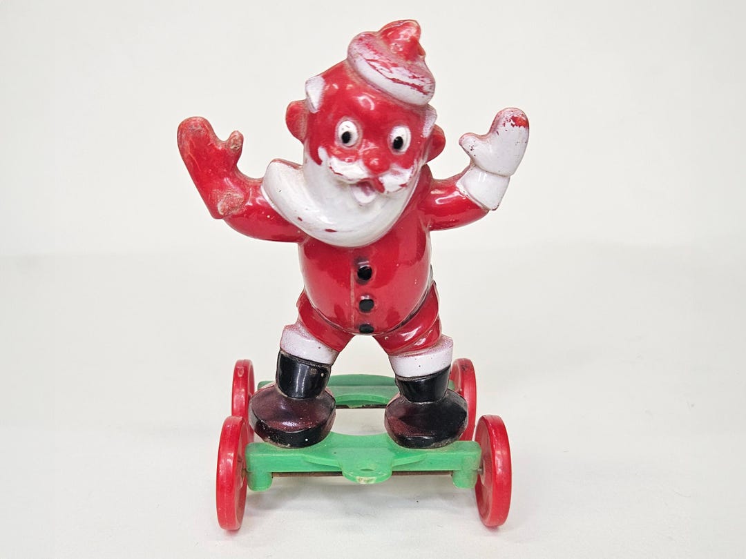 Vintage 1950s Rosbro Santa on Wheels Candy Container - Etsy