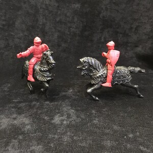 1960s Medieval Lido Knights Mounted Horses Black Red - Etsy