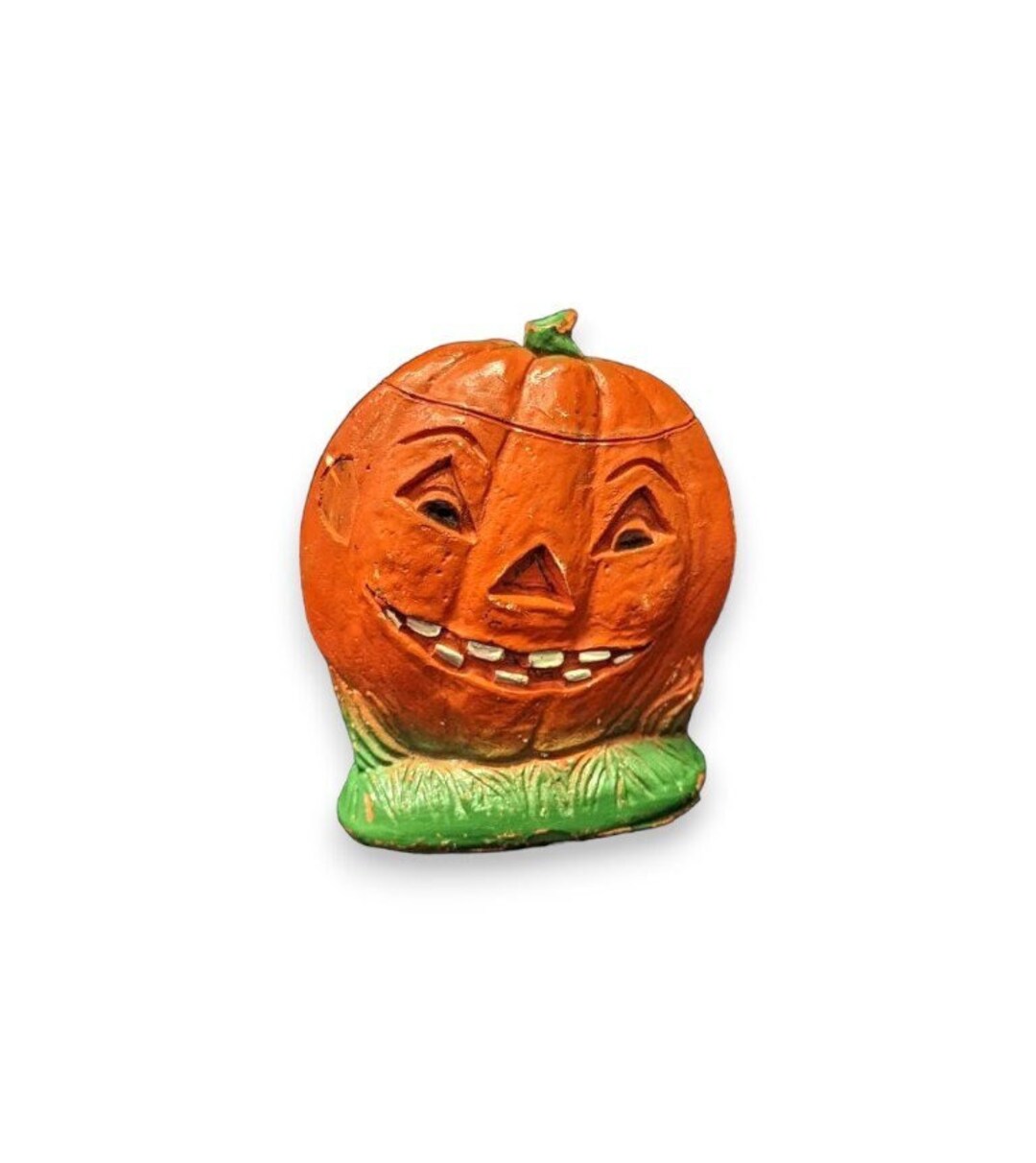 Vintage Jack-o-lantern: 1940s Halloween Decor, Paper Composite Pumpkin ...