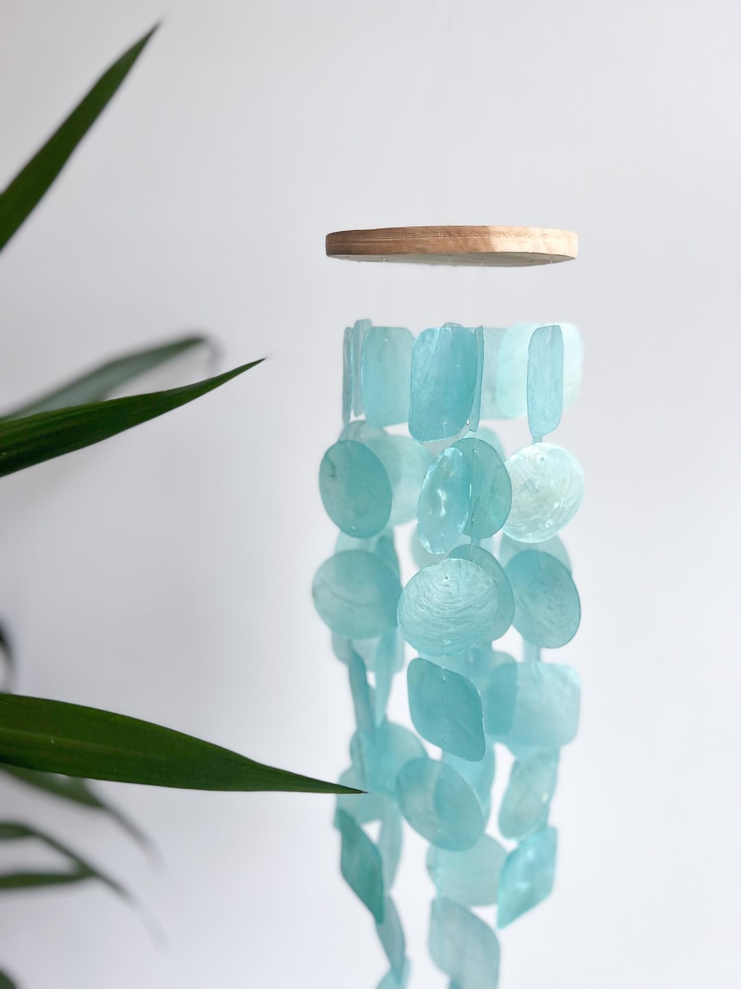 Capiz Shell Wind Chimes in Turquoise - Etsy