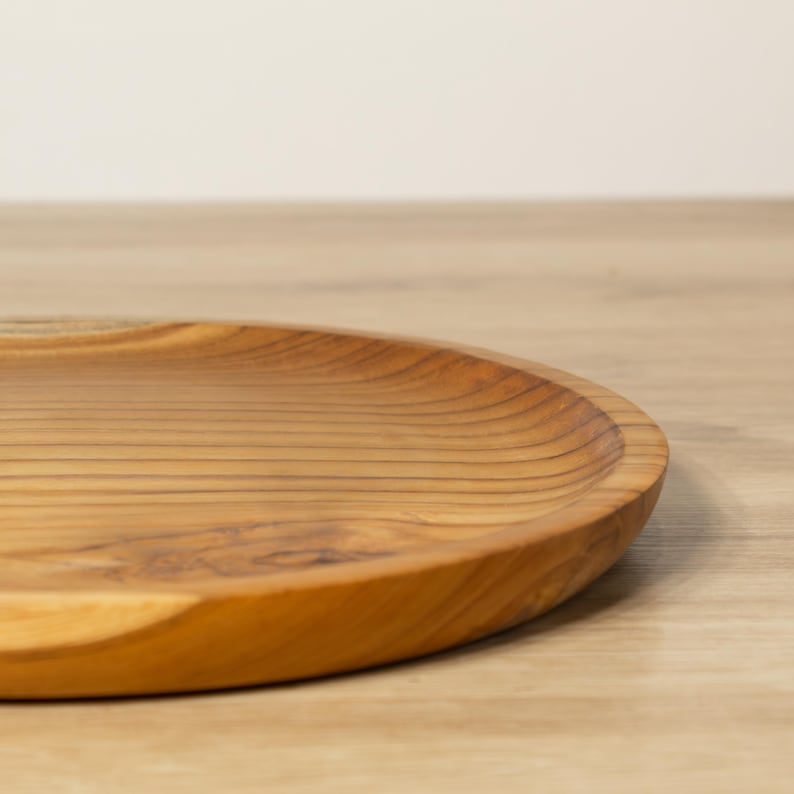 Teak Wood Plate Large Size Dining Table Serving Platter Rustic Design ...