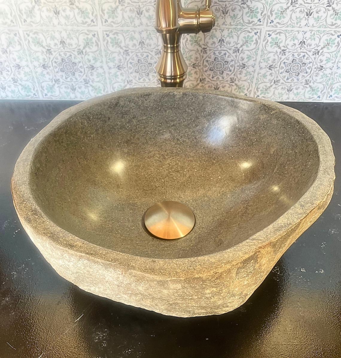 Hand-crafted, Natural River Rock Vessel Sink, Stone Sink - Etsy