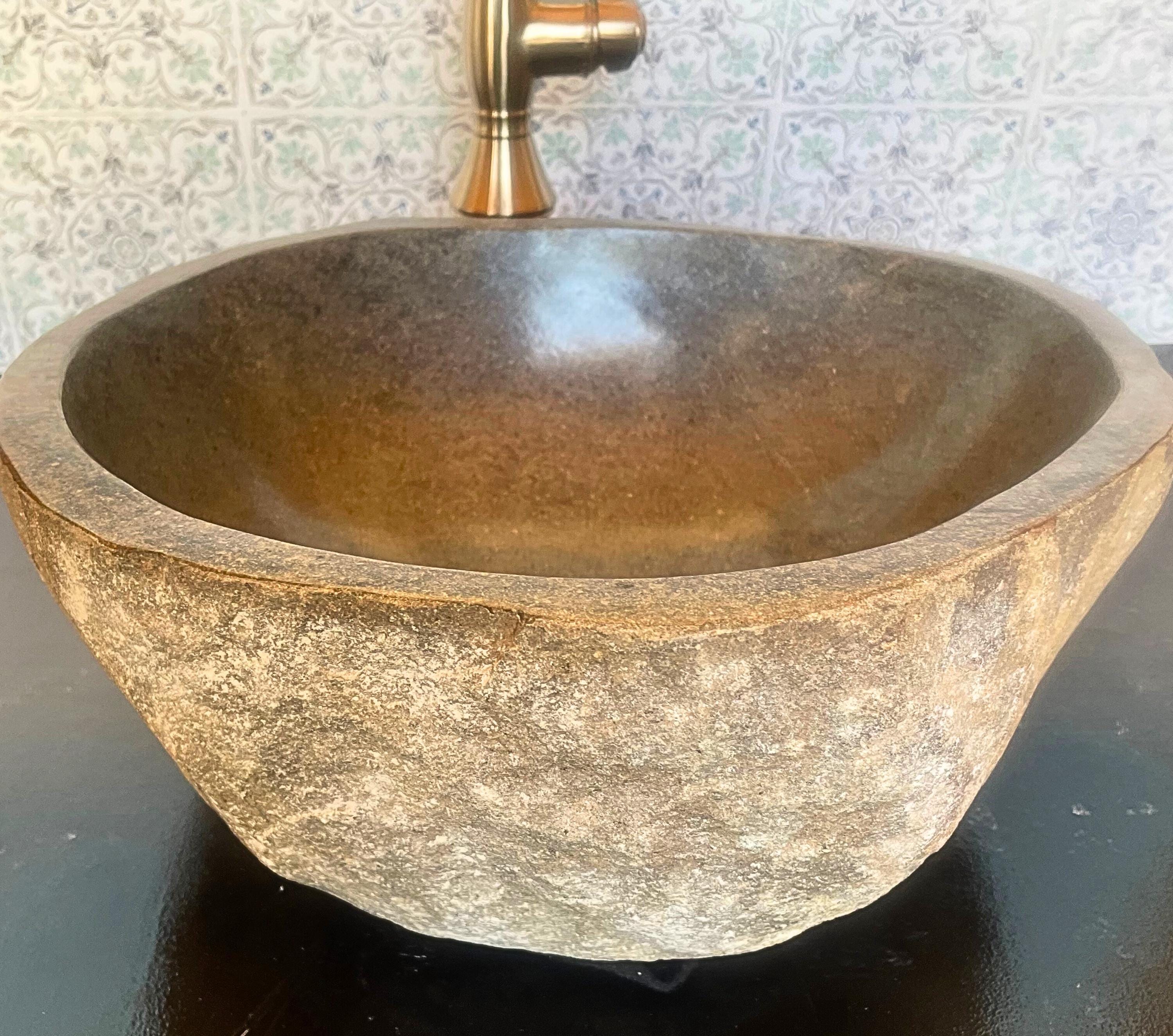 Hand-crafted, Natural River Rock Vessel Sink, Stone Sink - Etsy
