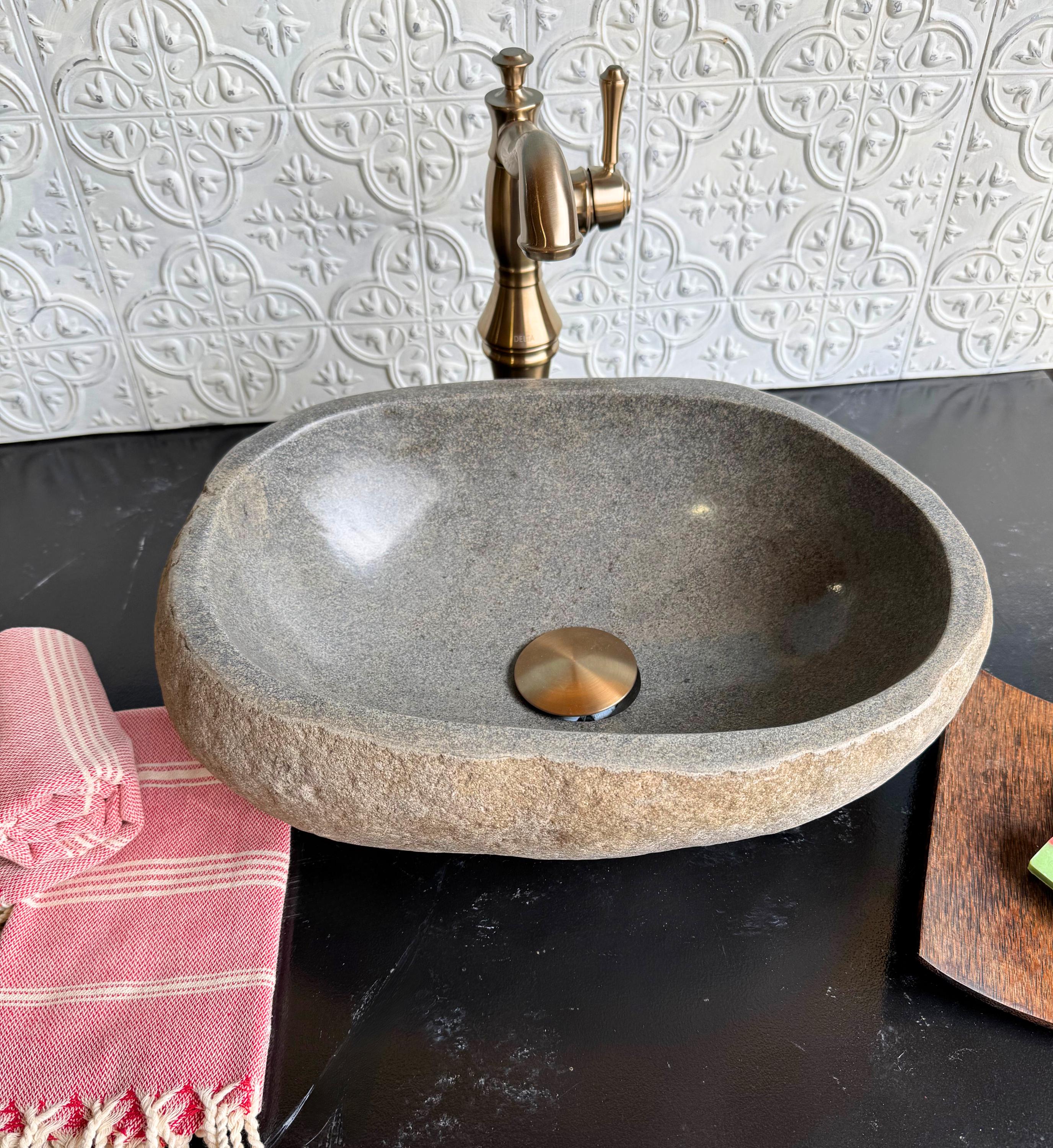 Hand-crafted, Natural River Rock Vessel Sink, Stone Sink - Etsy