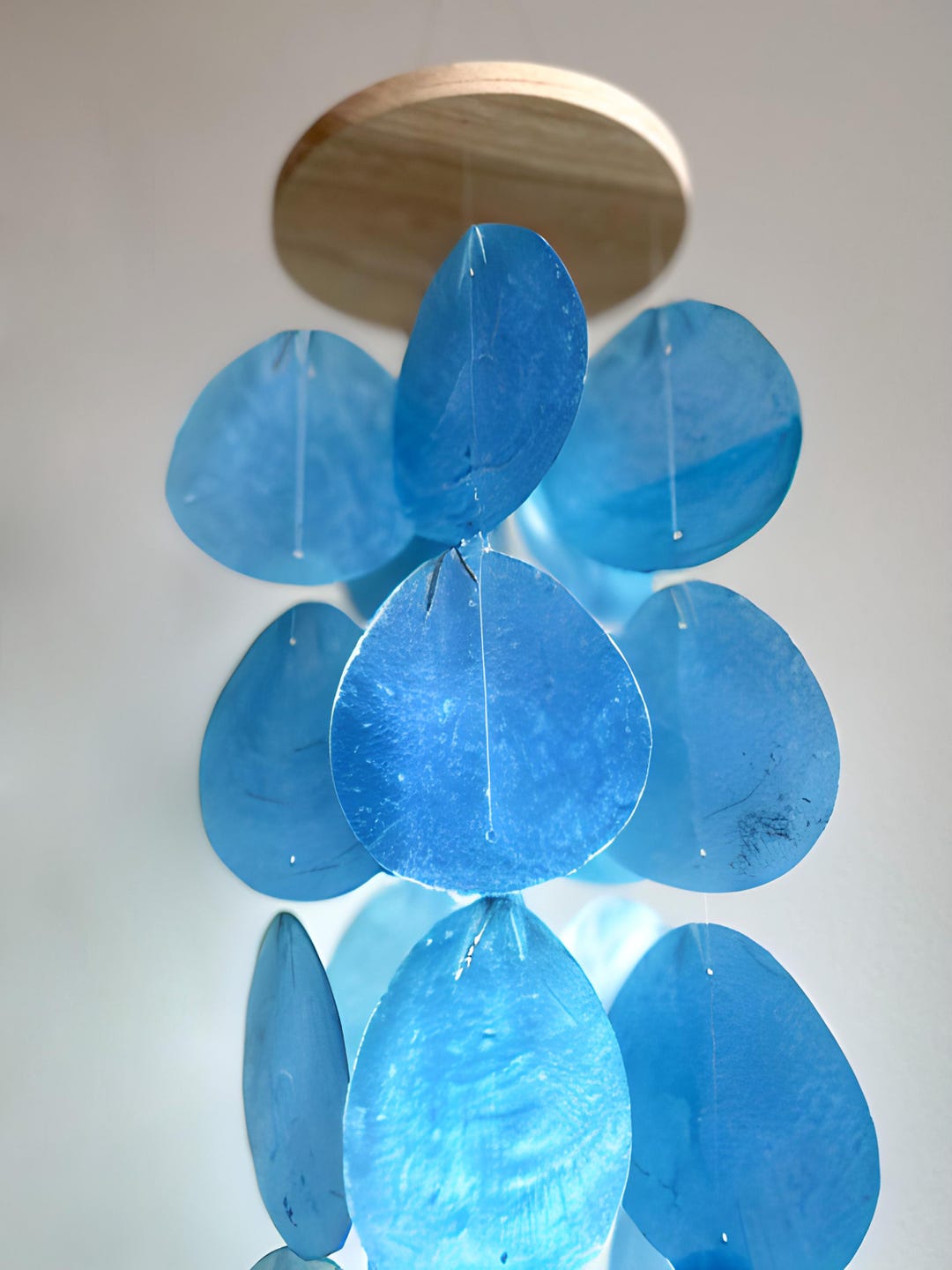 Capiz Shell Wind Chimes in Water Drop Blue - Etsy