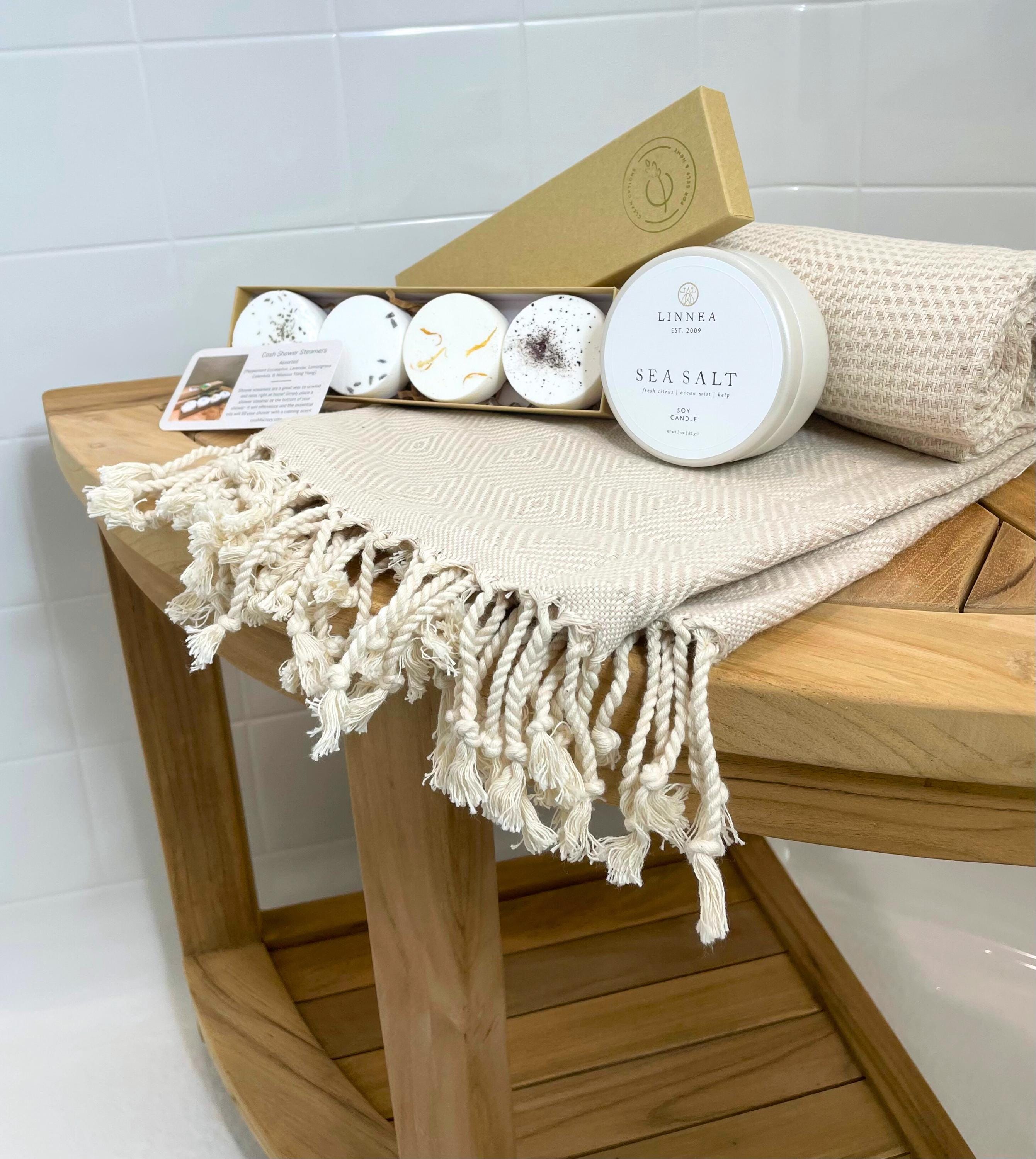 Teak Corner Shower Bench Gift Set - Etsy