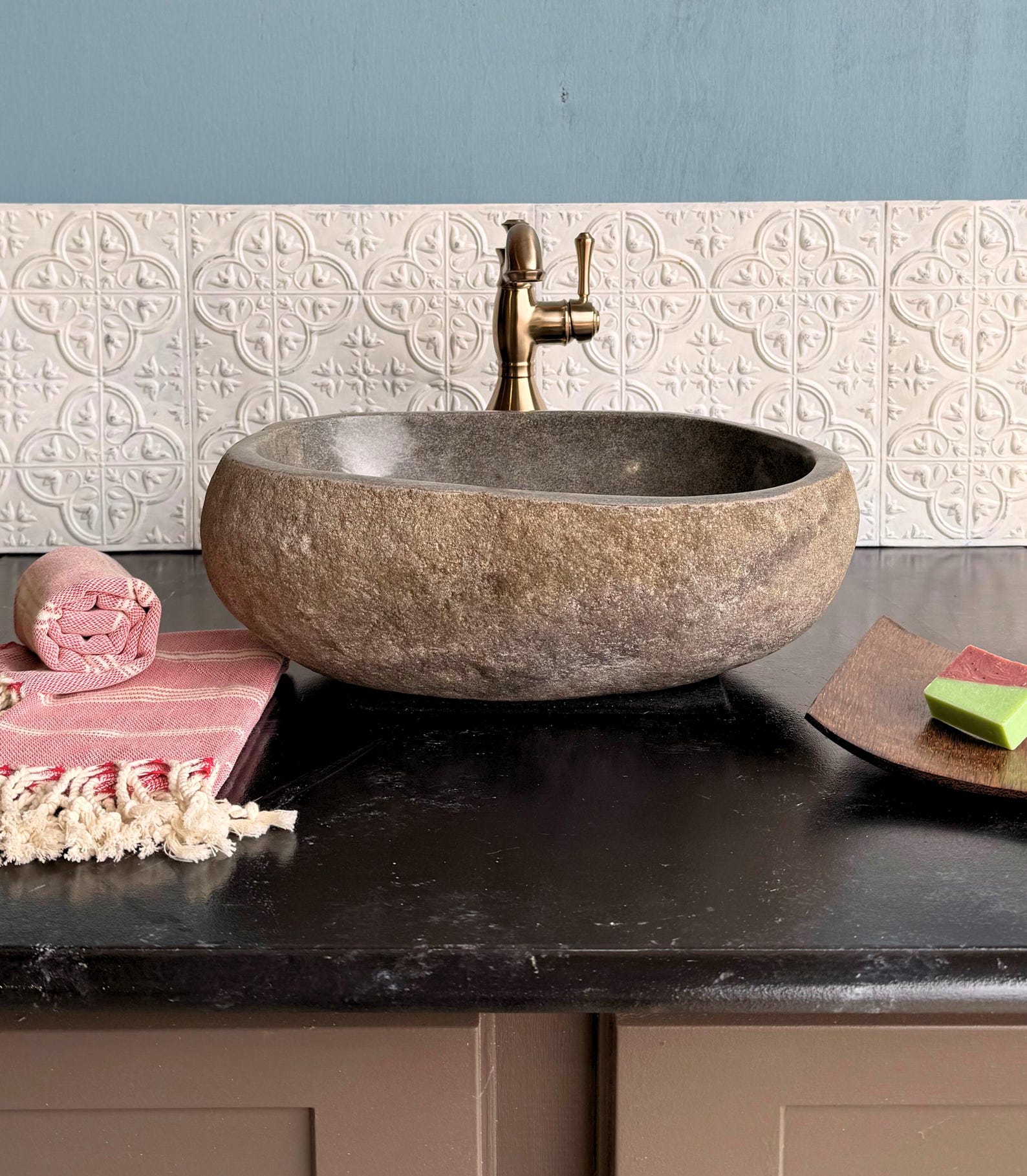 Hand-crafted, Natural River Rock Vessel Sink, Stone Sink - Etsy