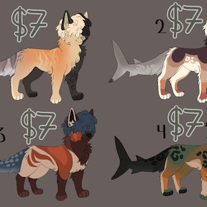 Perro tiburón barato OC Furry Fursona adopta (3/4 ABIERTO) - Etsy España