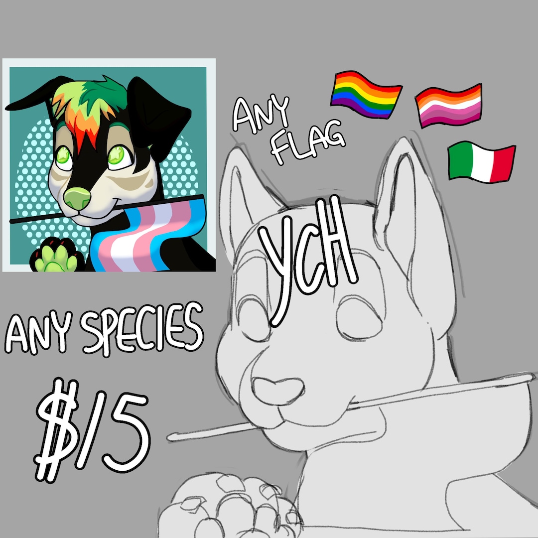 Flag Furry YCH Custom / Pride or Country Flag / Any Fursona Species - Etsy