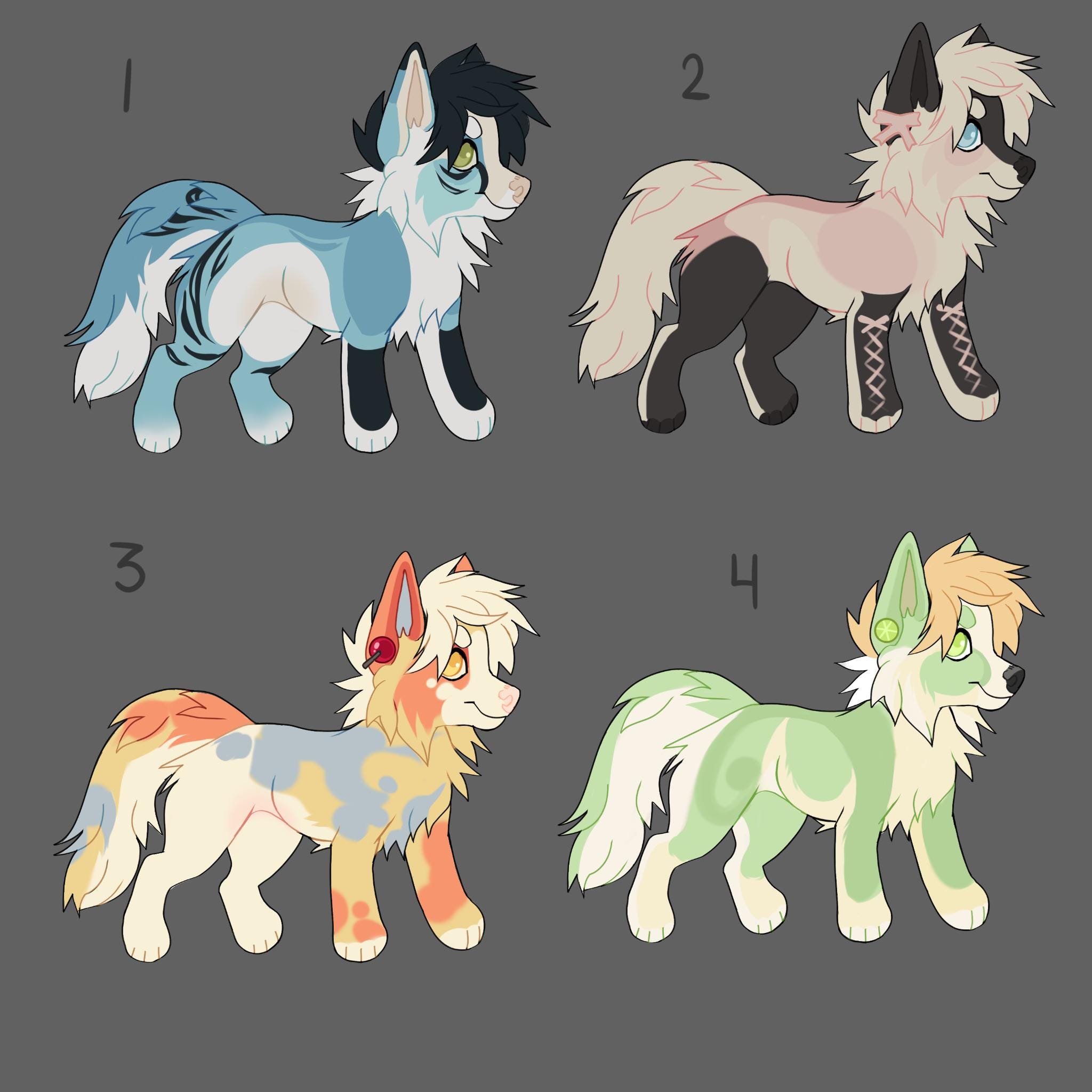 Furry Adopt Canine Fursona Adoptables (1,3,4 OPEN) - Etsy