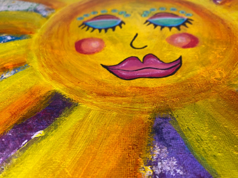 Abstract Sun Goddess Acrylic Painting (on 11x14 Inch Canvas Panel) - Etsy