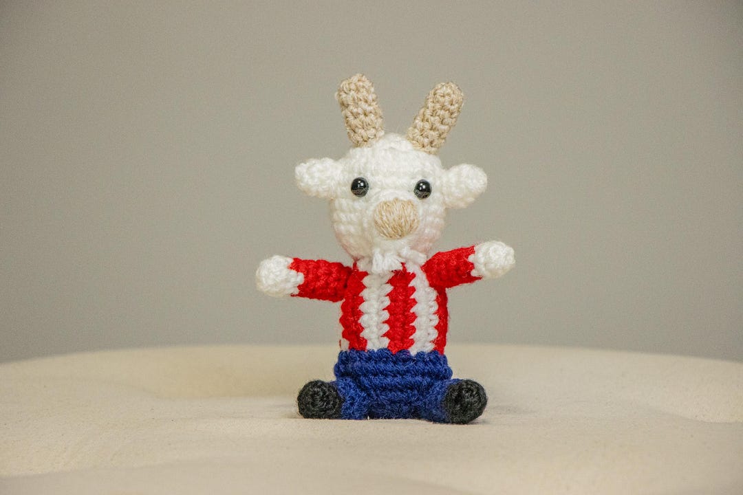 Mini Chivas Crochet Doll, Goat, Soccer Team, Guadalajara Goat Knitted ...