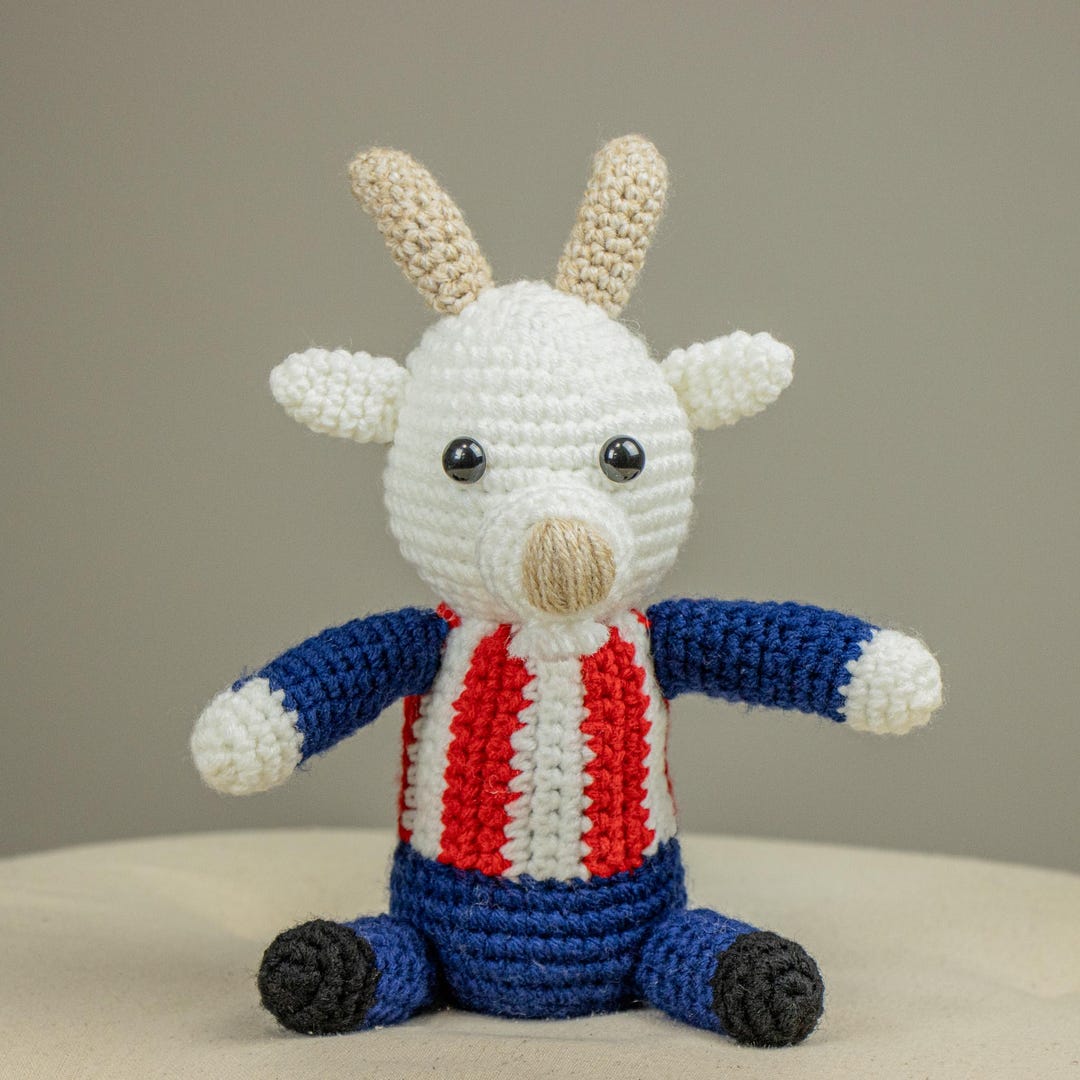 Chivas Crochet Doll, Blue Stripe Jersey, Goat, Soccer Team, Guadalajara ...
