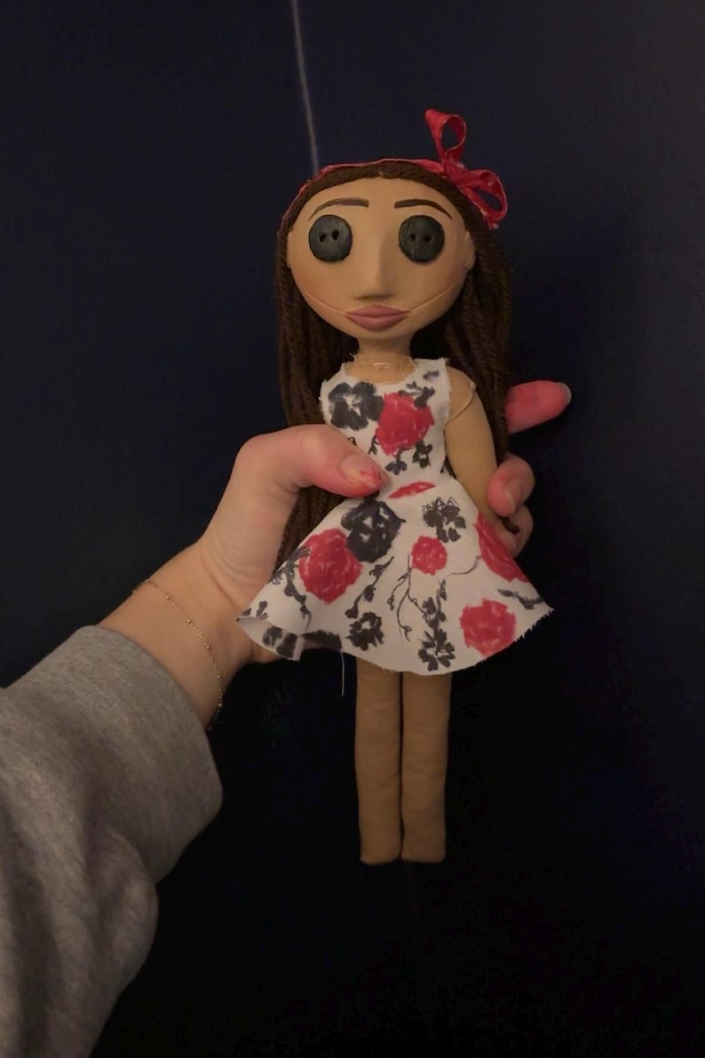 Personalized Doll: Handmade Mini Me Doll, Coraline Style, Button Eye ...