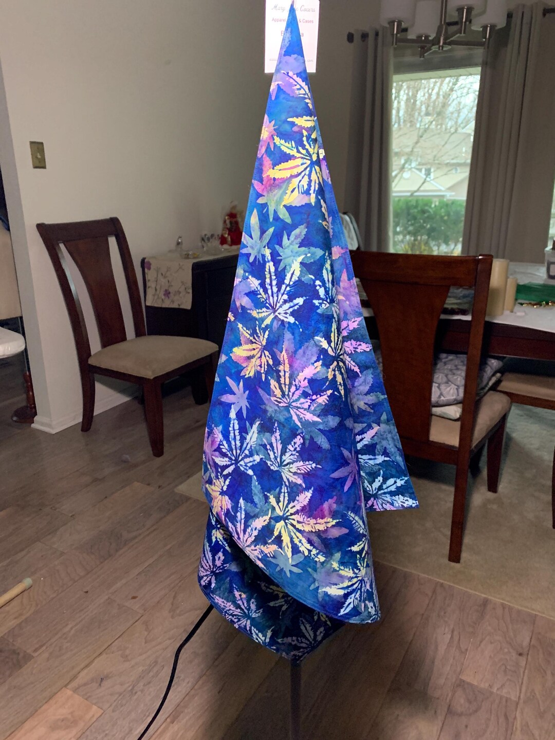 Batik Bandana Cannabis Sativa Robert Kaufman Cobalt. Blue With Multi ...