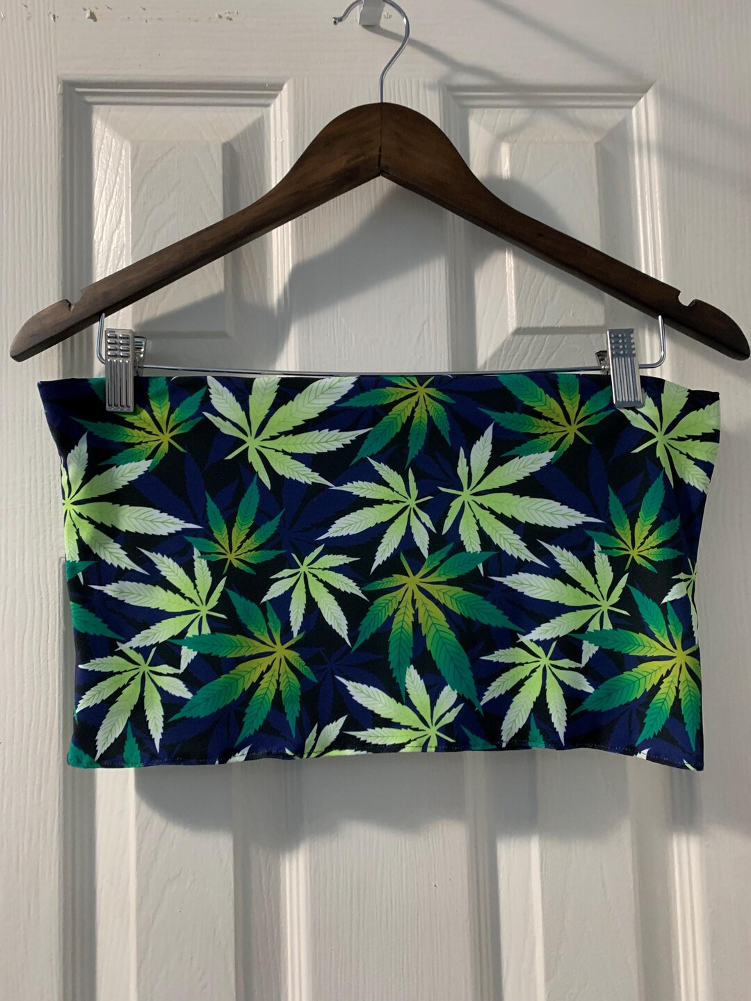 Tropical Pot Leaf Crop Top: Dark Navy Spandex, Fits 34-40" - Etsy