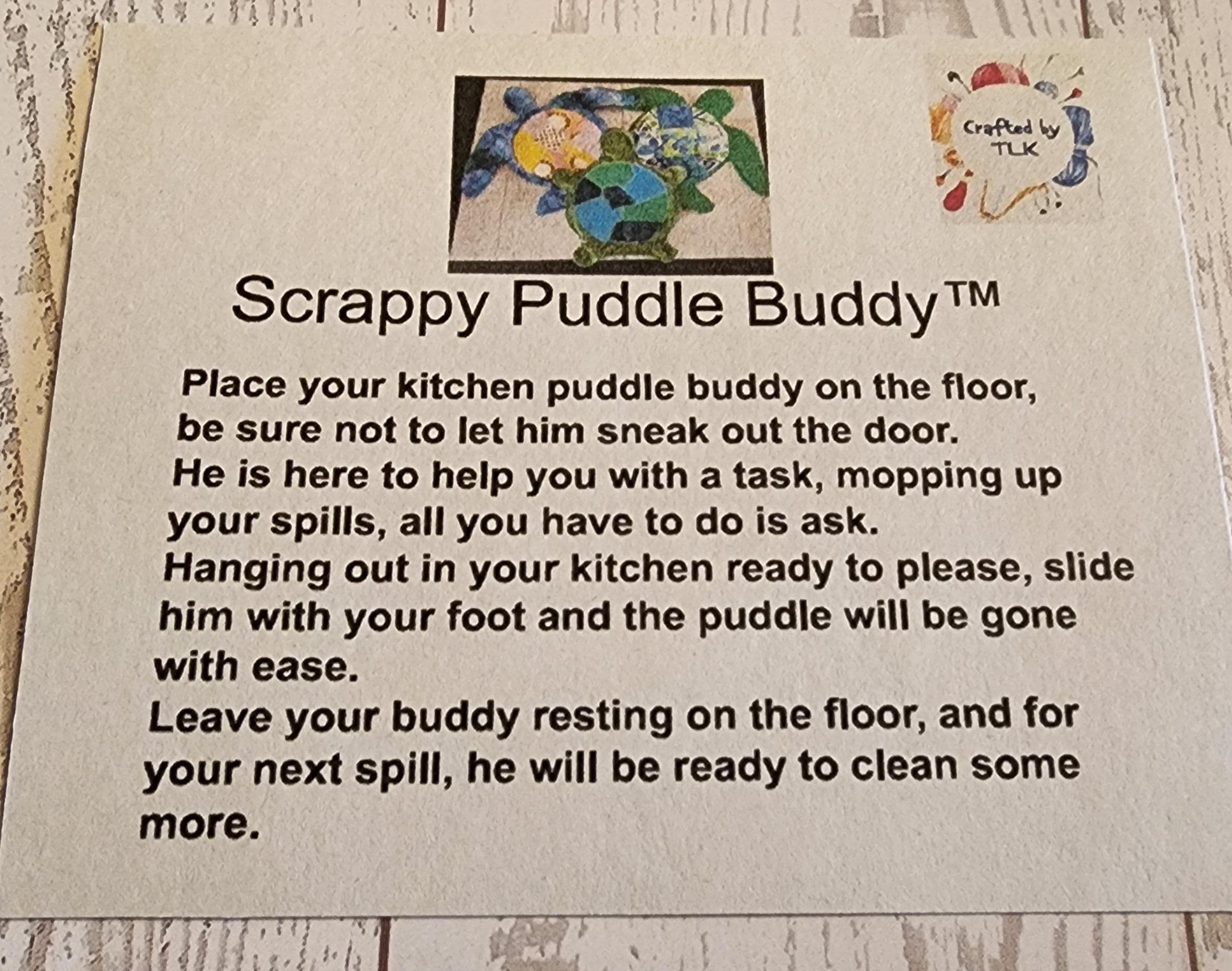 Scrappy Puddle Buddy Tm-quick Spill Floor Buddy (sea Turtle or Frog) - Etsy
