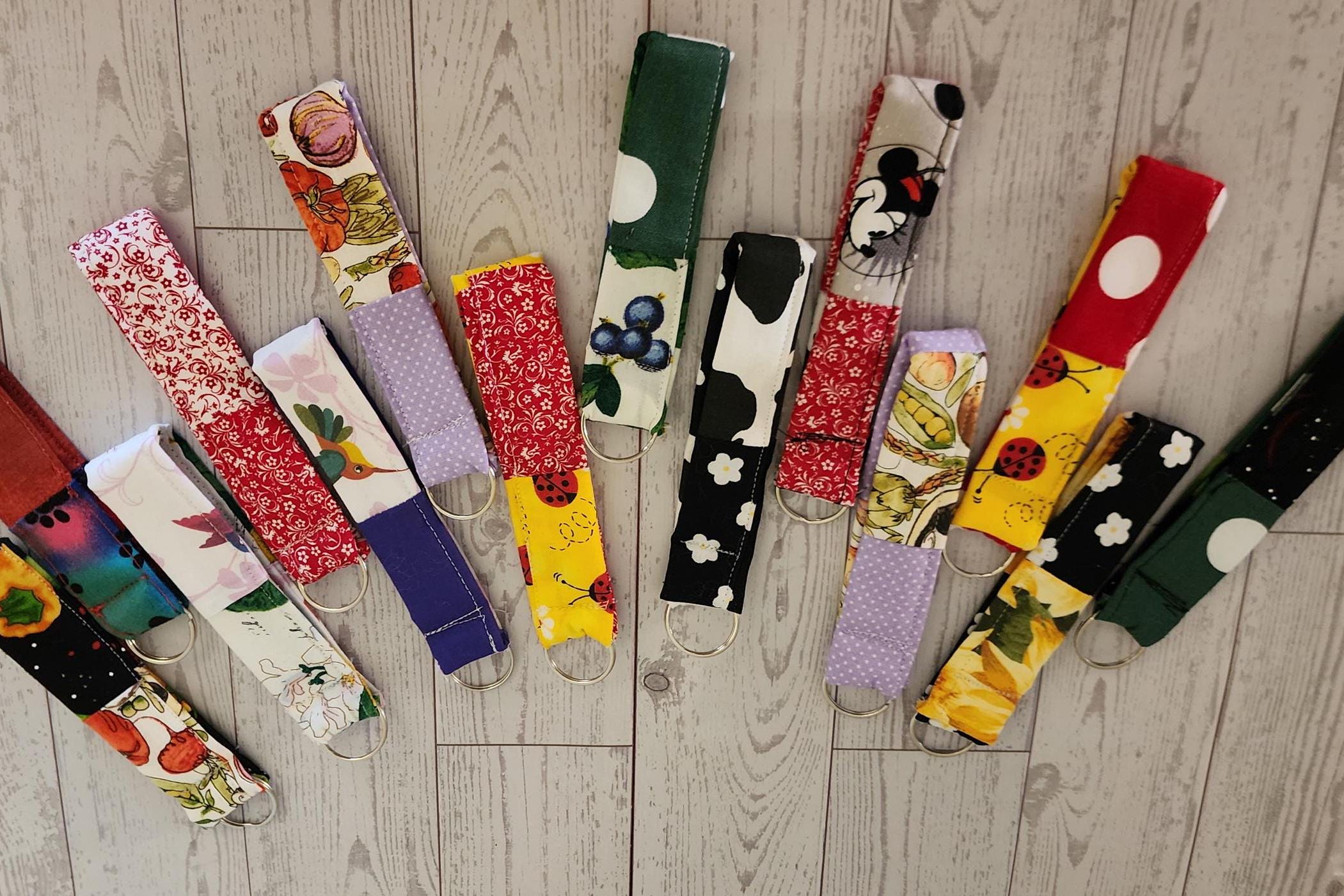 Kennedy Scrappy Fabric Key Chains 5.5-inch Long, Each is Hand Made With ...