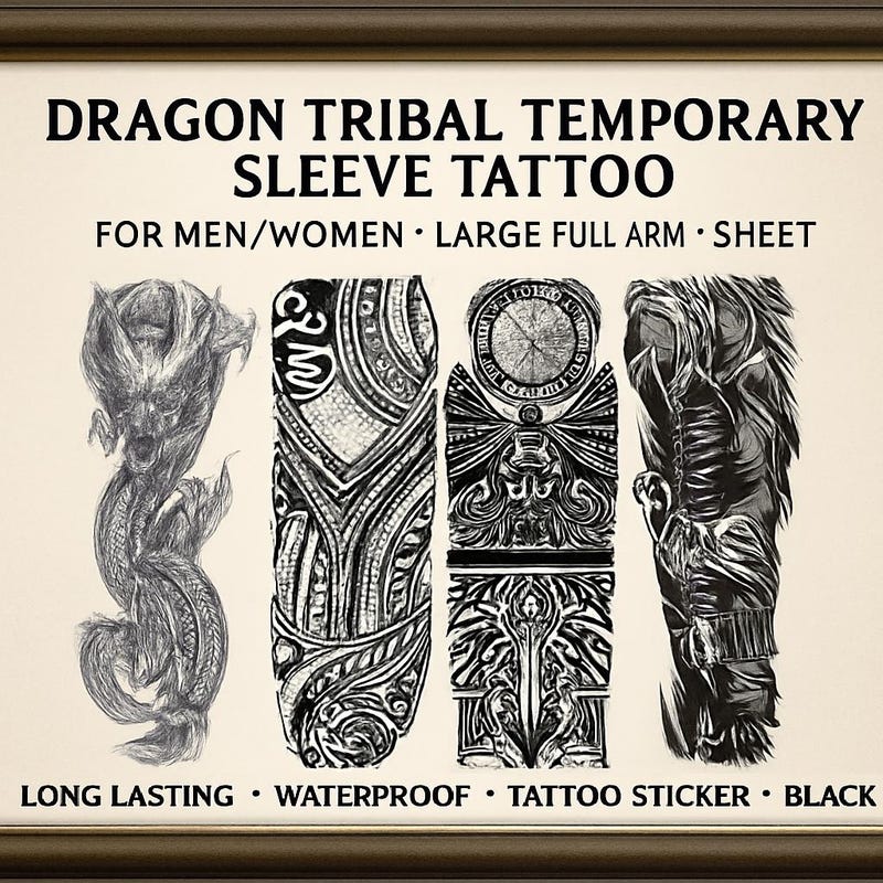 Black Tribal Temp Tattoo - Etsy
