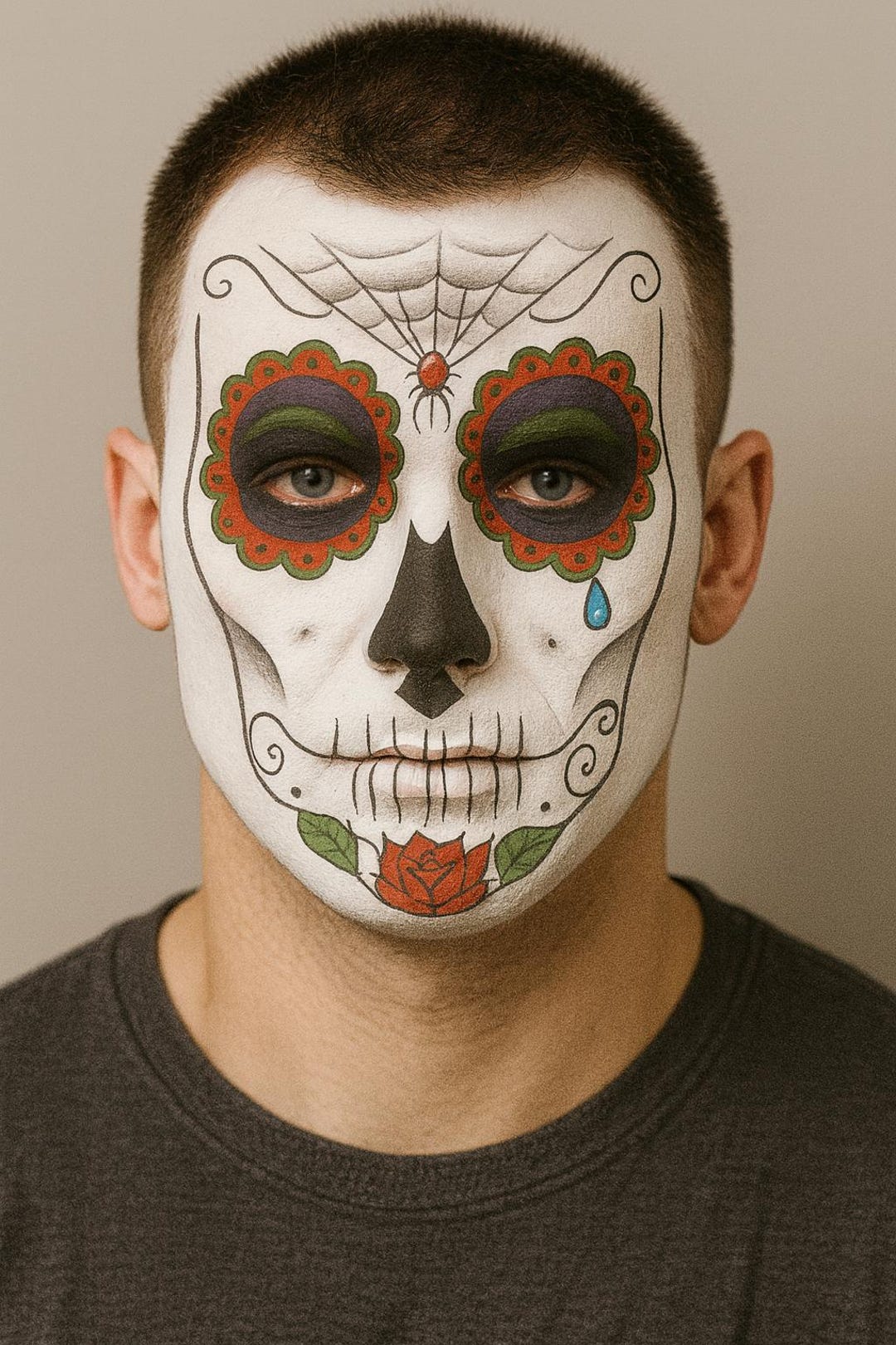 Day of the Dead Face Mask Tattoo Design, Sugar Skull Art (digital ...