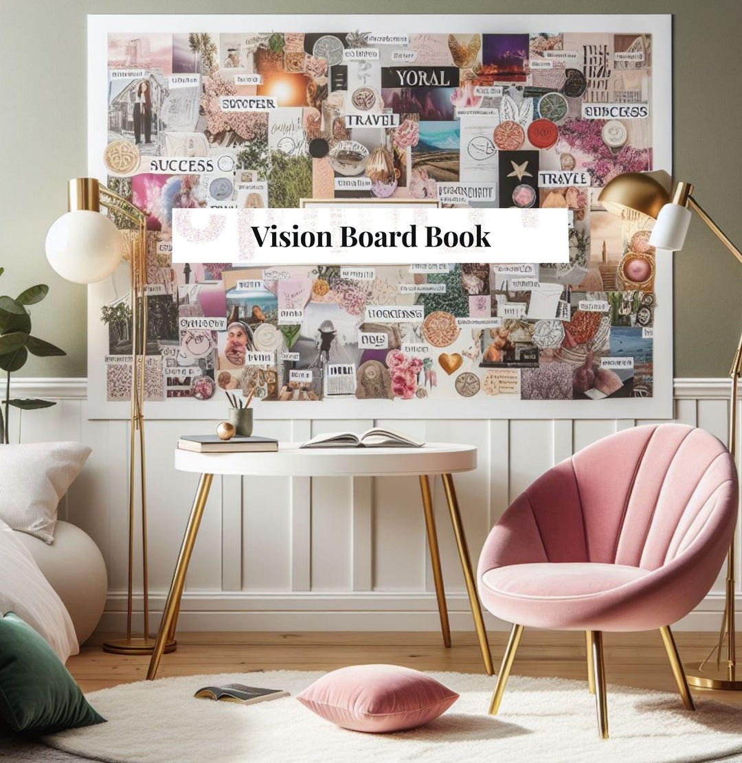 Vision Board Editable Printable Kit Aesthetic Vision Board Template 300 ...
