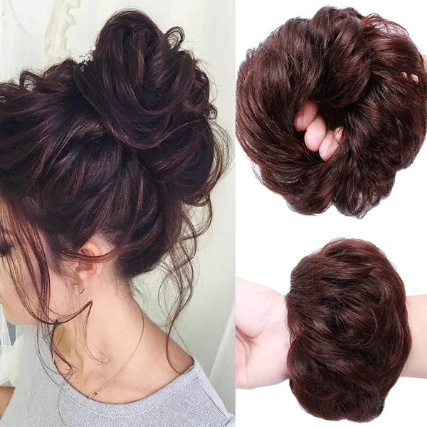 Human Hair Messy Bun Scrunchie - Etsy