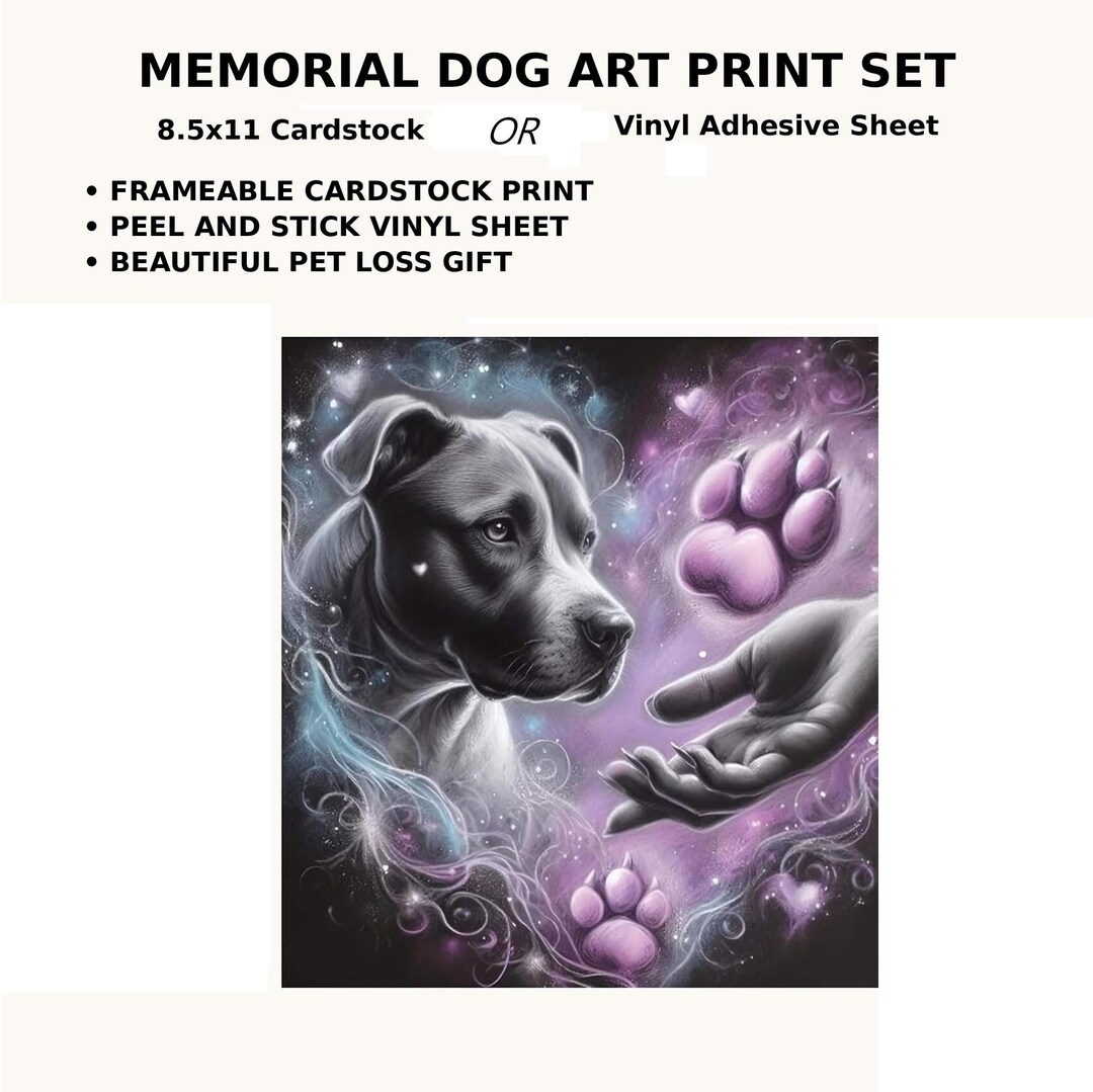 Dog Memorial Art Print & Vinyl Decal: Galaxy Paw Print Pet Loss Gift - Etsy