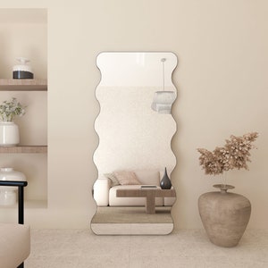 Curved Irregular Body Mirror Aesthetic Home Mirror Full Length Mirror ...