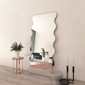 Curved Irregular Body Mirror Aesthetic Home Mirror Full Length Mirror ...