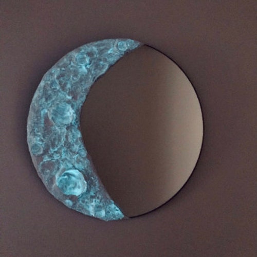 Moon Aesthetic Mirror Crescent Mirror Glow in the Dark - Etsy